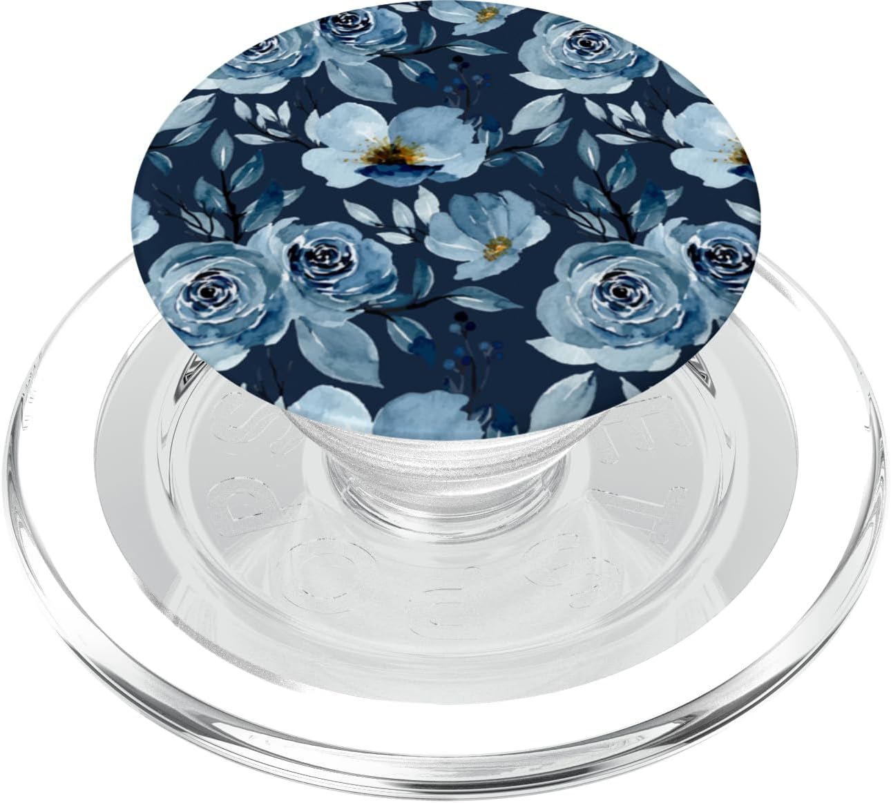 Amazon.com: Blue Watercolor Flower Pattern PopSockets PopGrip for ...
