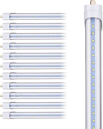 T8 T10 T12 LED Light Tube, 8ft, 45W (100W Equivalent), 6000K, 5400 ...