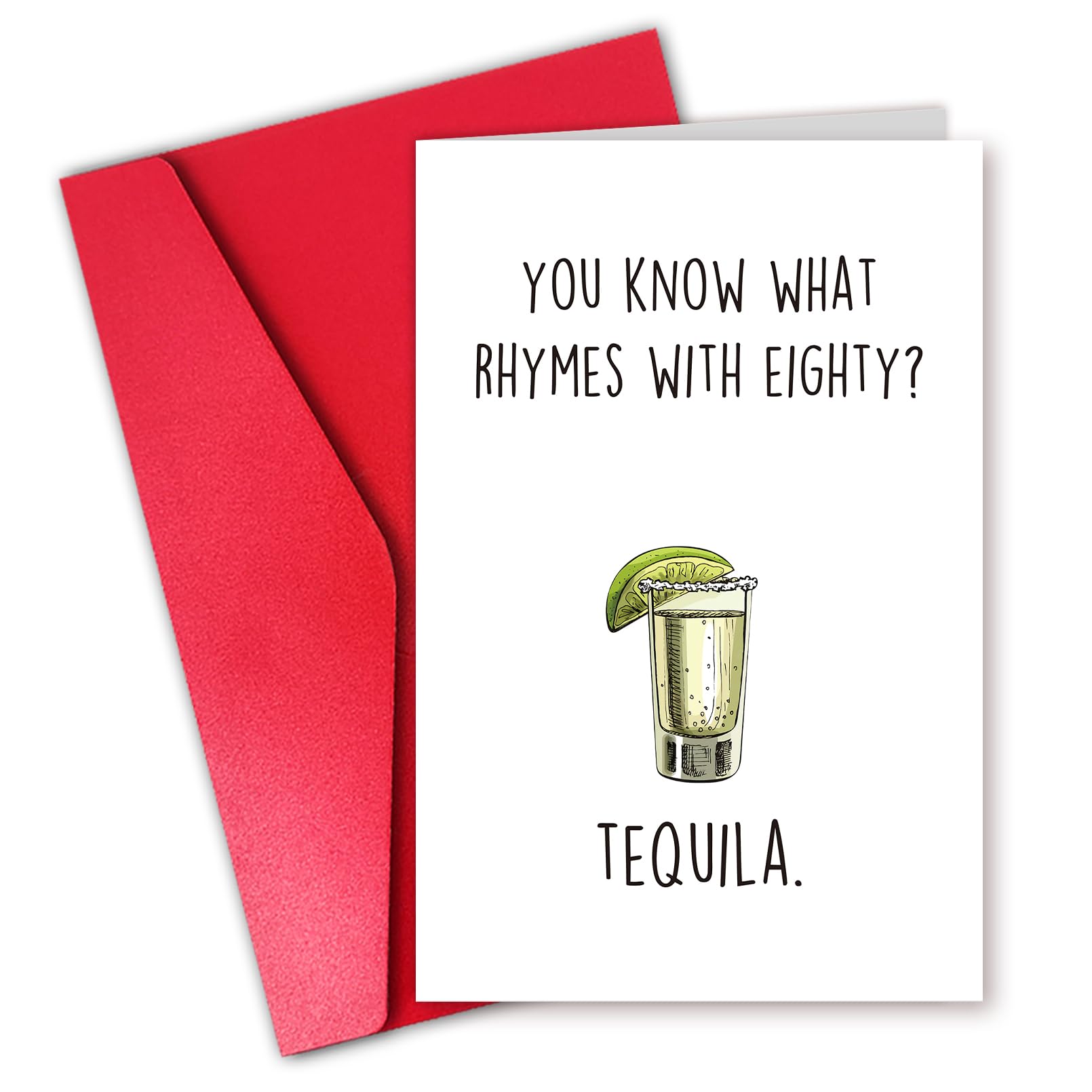 Amazon.com : CGBRspacex Tequila 80th Birthday Card, Funny 80 Year Old ...