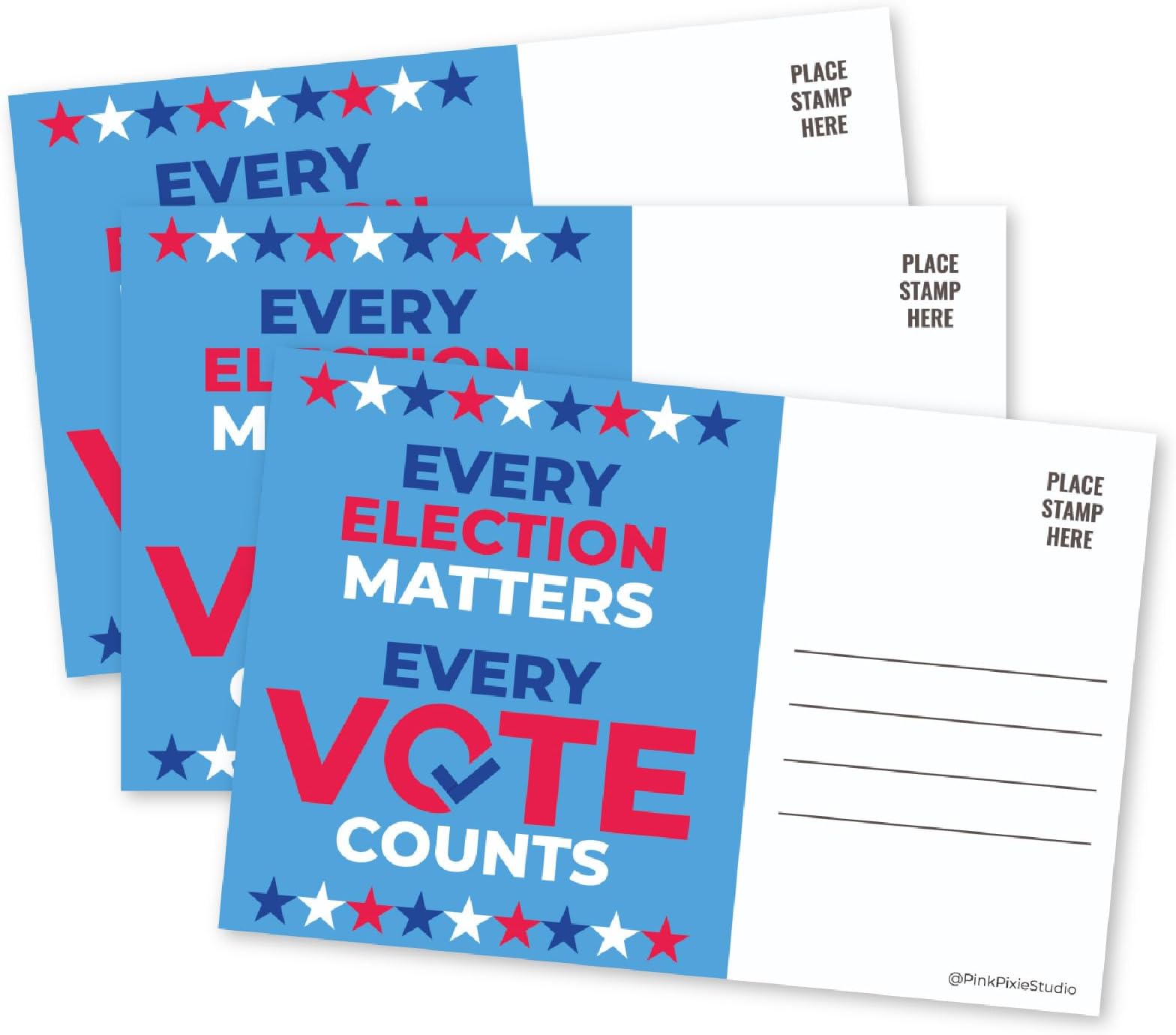 Amazon.com : 100 Voter Postcards Bulk 4 x 6” Every Vote Counts Message ...