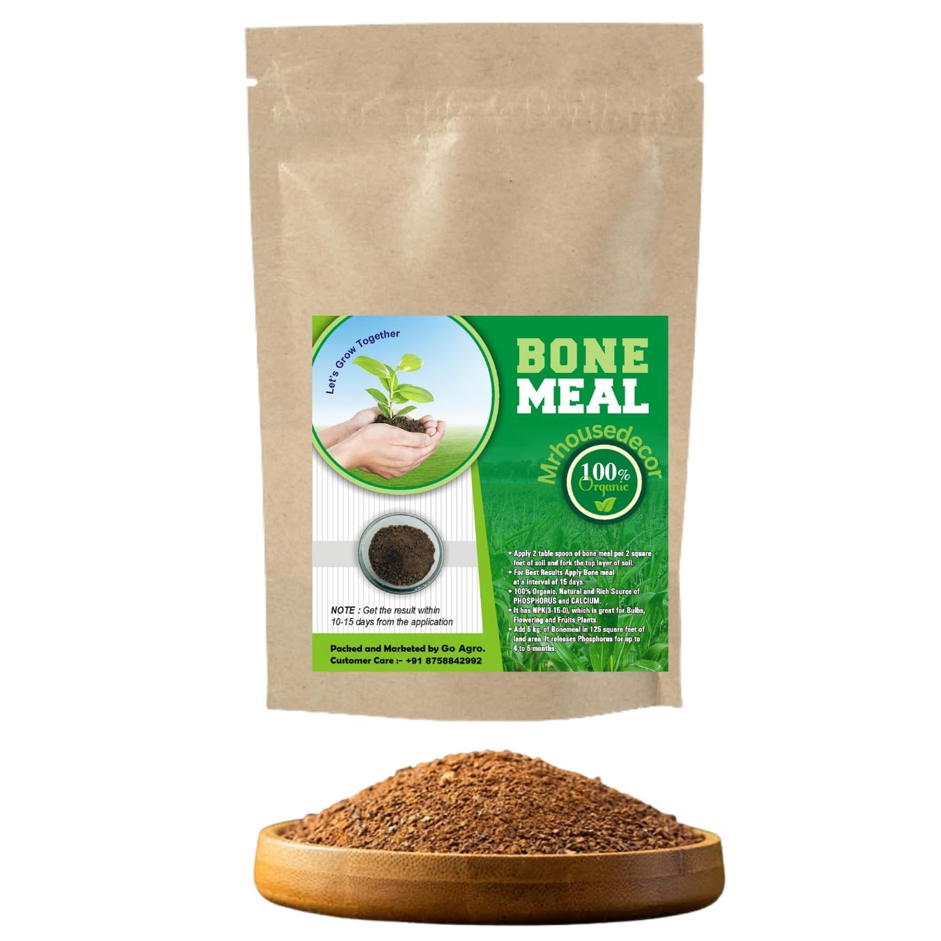 Bone Meal Steamed - Organic NPK(3-15-0) Organic Fertilizer Bone Meal ...