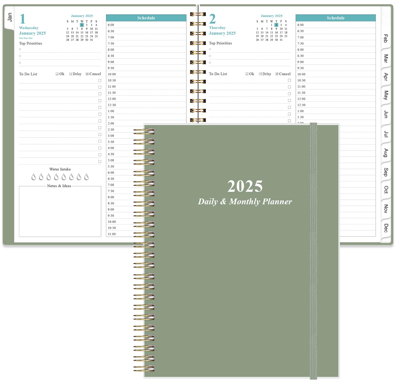 Snapklik.com : 2025 Daily & Monthly Planner, One Page Per Day, January ...