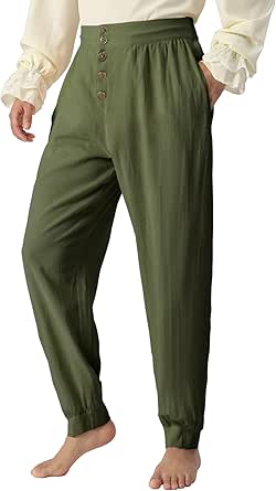 Amazon.com: JIEFULL Pirate Pants Mens Renaissance Medieval Pant Ren ...