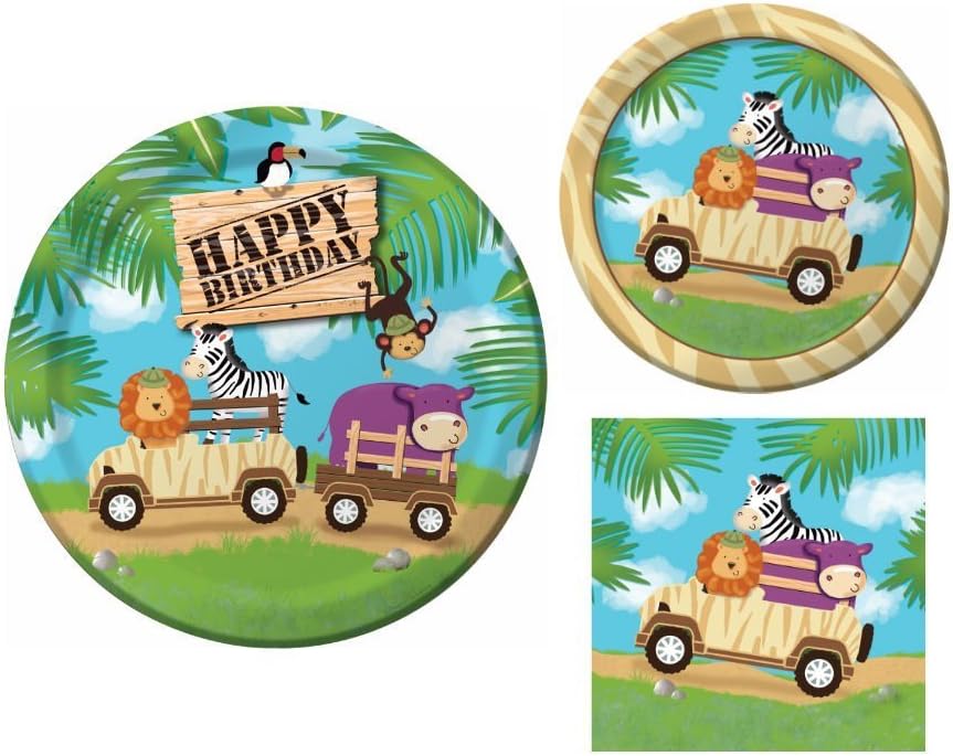 Amazon.com: Safari Adventure 16 Guest Jungle Animal Birthday Party ...