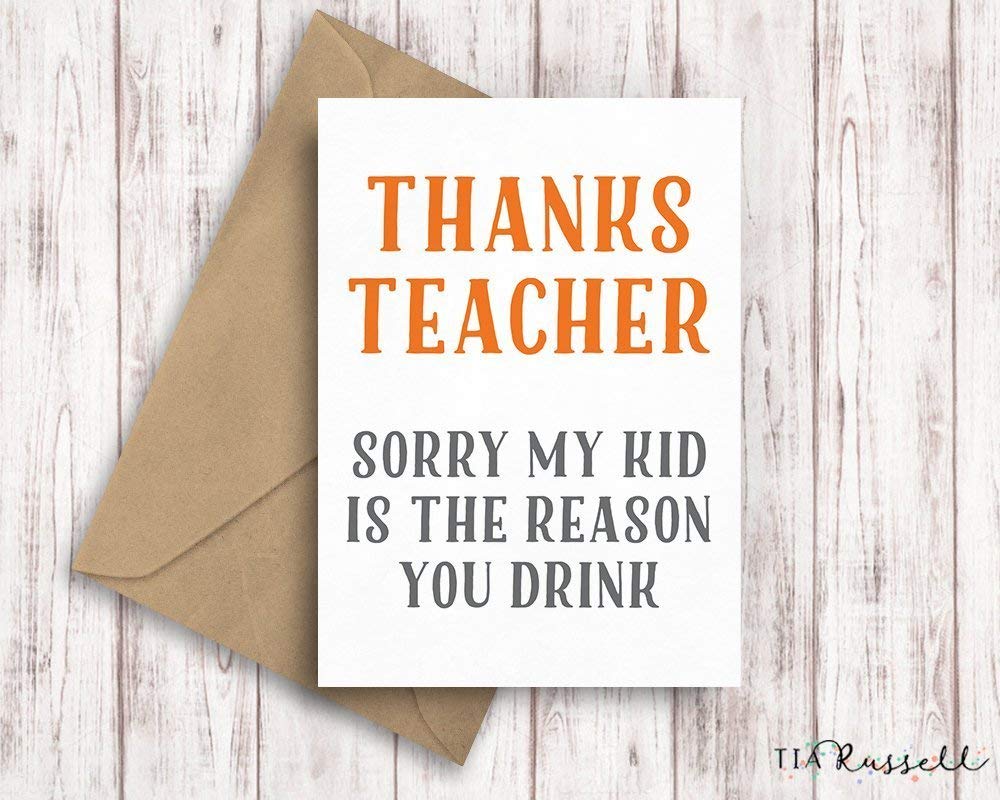 Thank You Teacher Card, Funny Teacher Card, Thanks Teacher, Funny ...