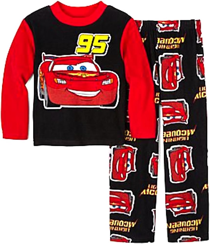 Amazon.com: Disney Pixar Cars Boys Fleece Red and Black 2 Piece Pajama ...