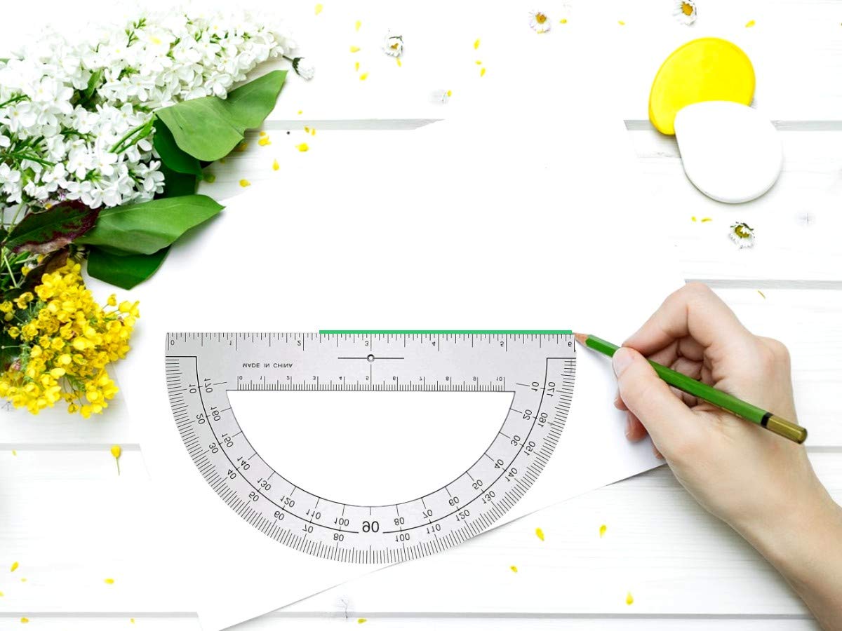 Snapklik.com : 1InTheOffice Plastic Protractor, Math Protractors ...