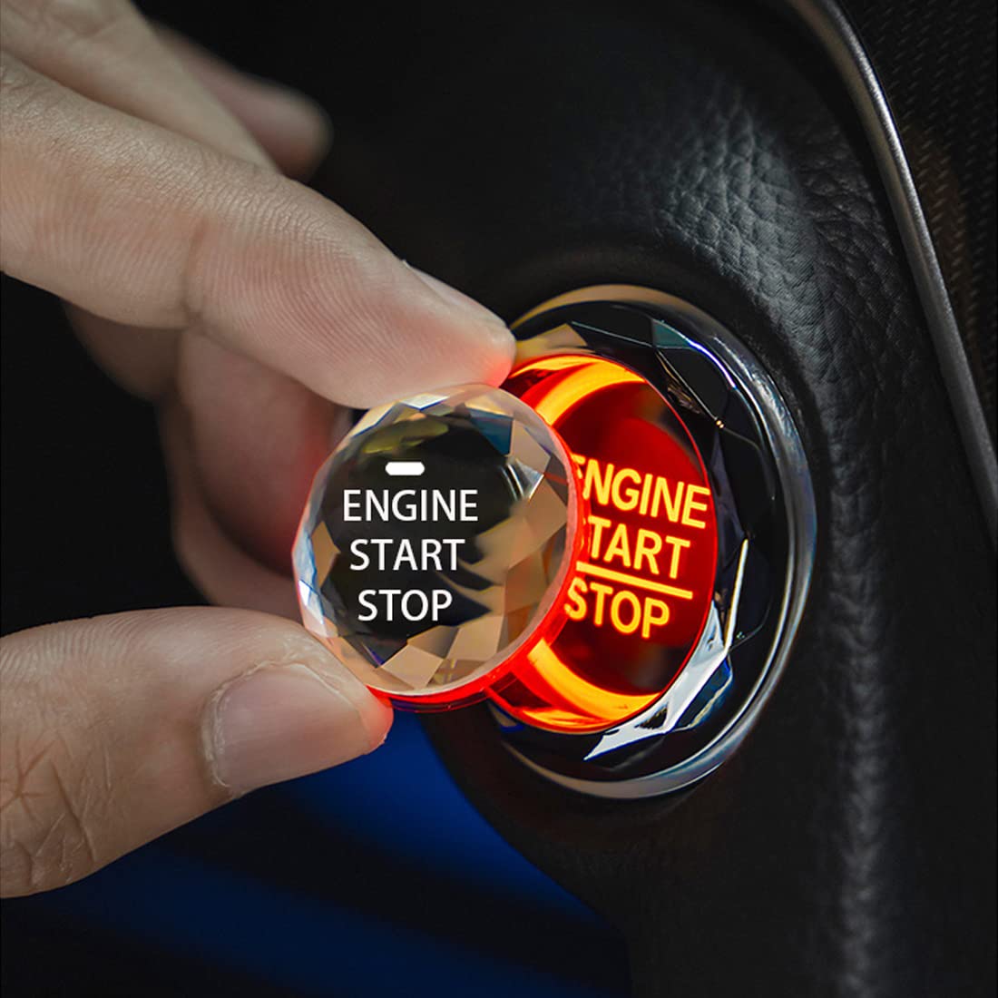 Amazon.com: Car Engine Ignition Start/Stop Button Cover,Car Ignition ...