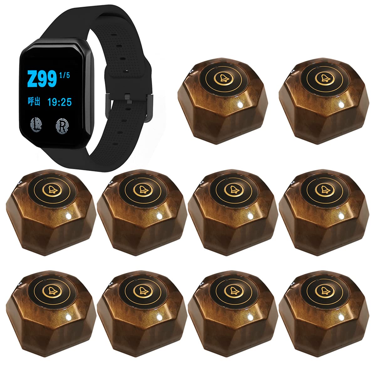 BYHUBYENG ウェイター用ワイヤレスポケットベル呼び出しシステム 取扱説明書