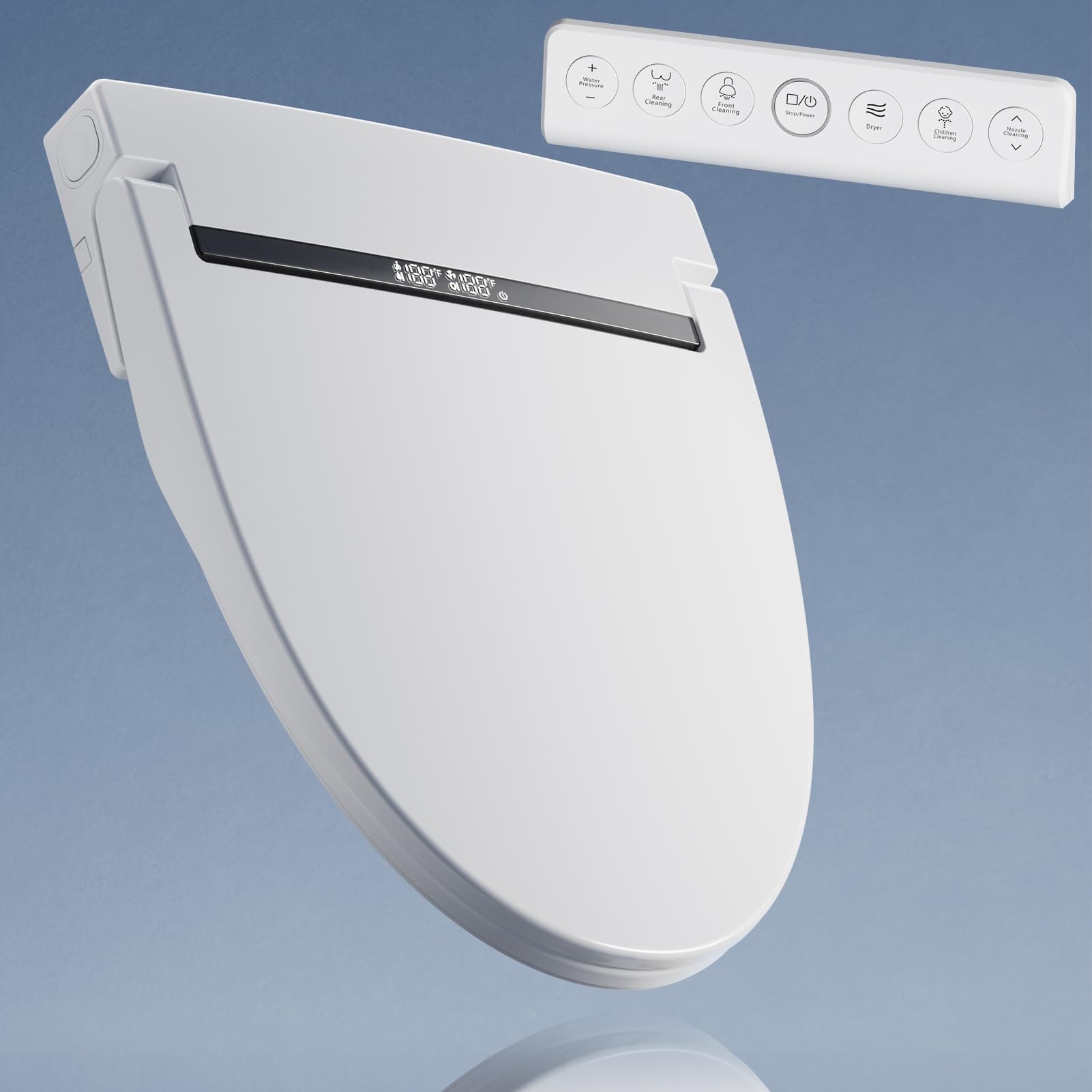 VALBELV Bidet Toilet Seat with Dryer & Warm Water, Self Cleaning ...