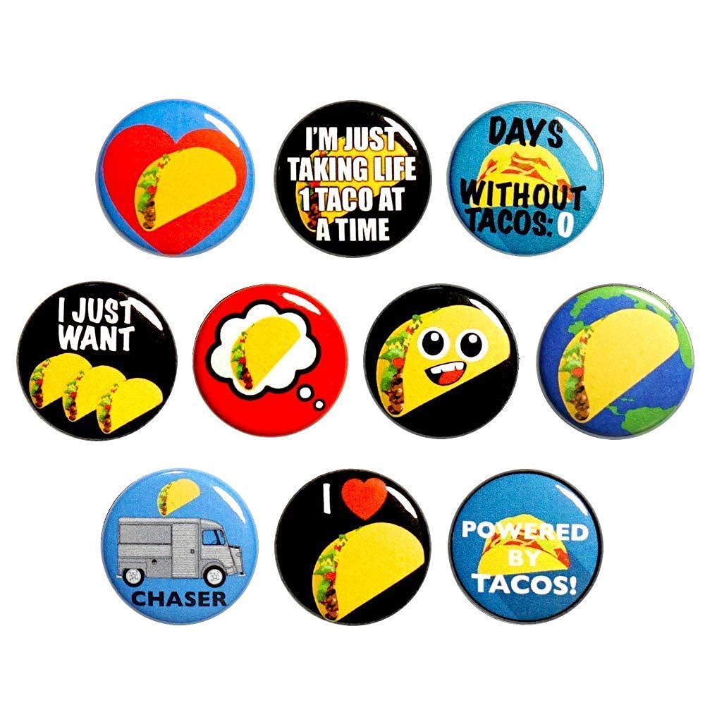 Amazon.com: Funny Taco Buttons Lapel Pins for Jackets or Backpacks ...