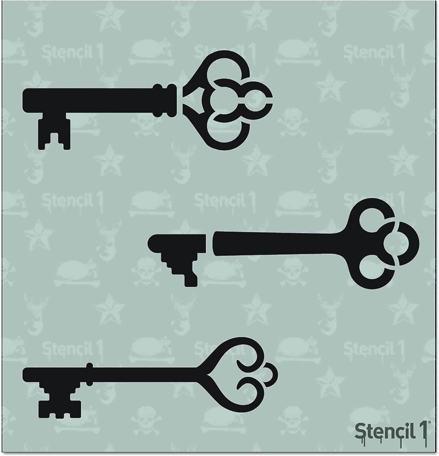 Amazon.com: Skeleton Keys 8-Pack Stencil Set - Durable Quality Reusable ...