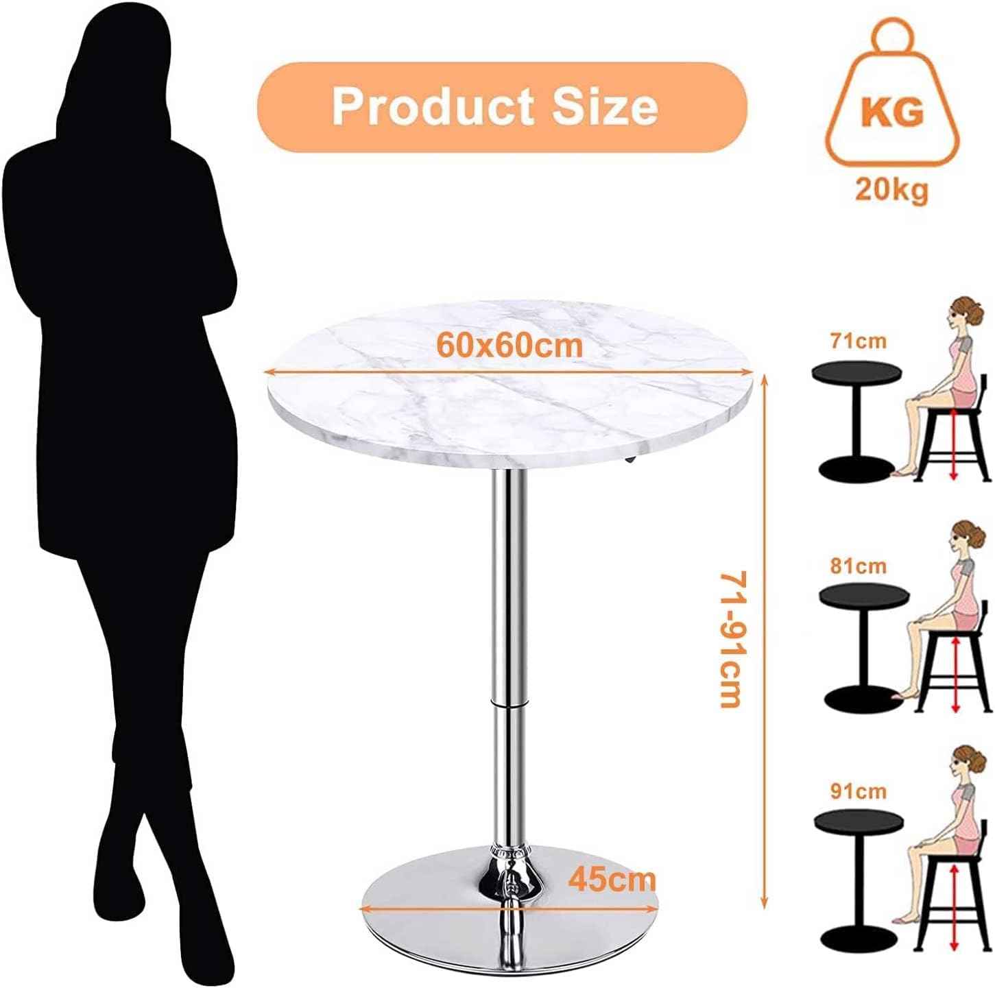 Buy Bar Table Pub Table Round Bistro Bar Table Tall Bar Table Breakfast ...