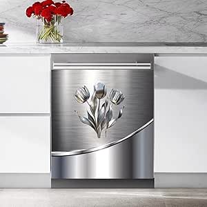 Amazon.com: Stainless Steel Design Pattern Dishwasher Door Cover ...