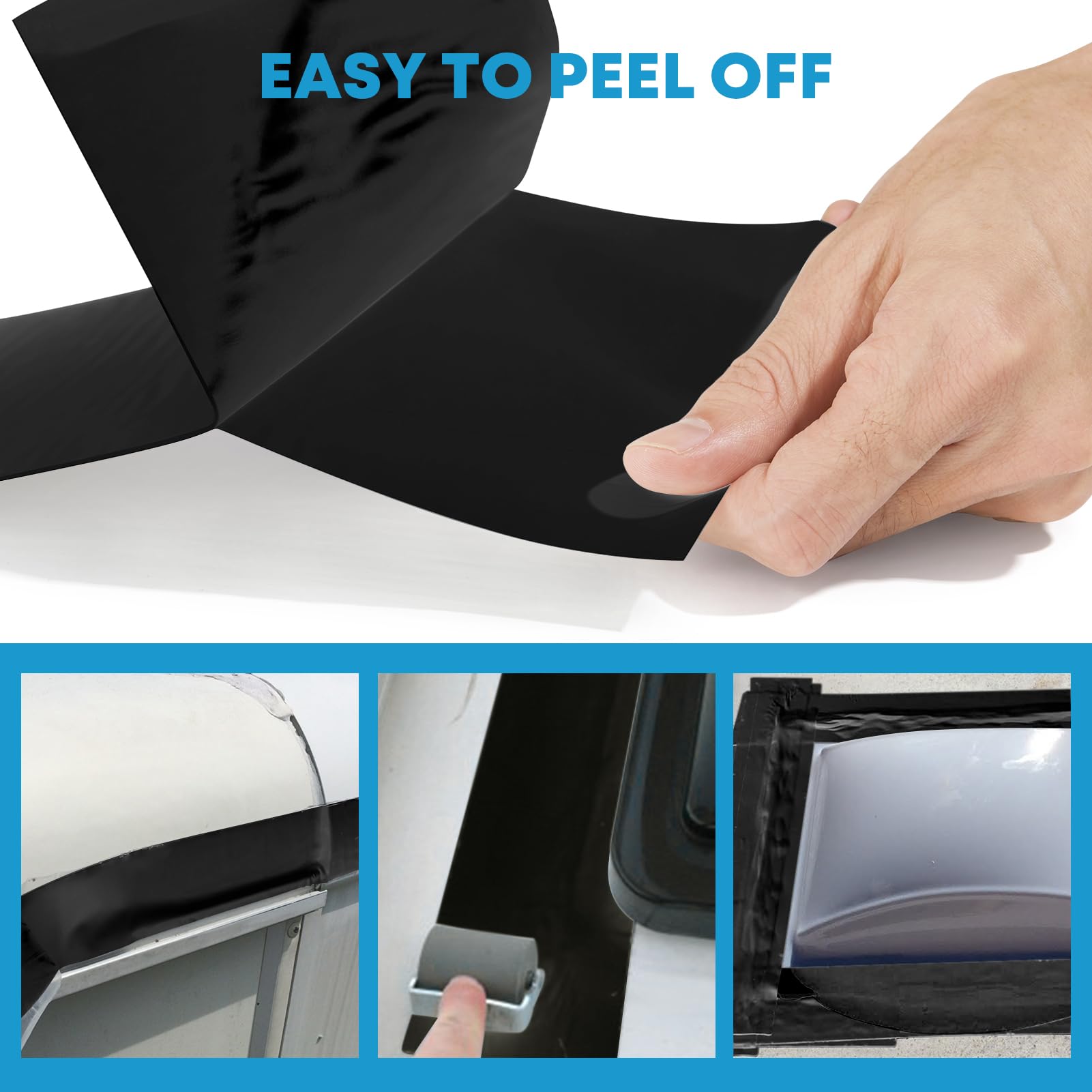 Snapklik.com : RV Sealant Tape, 2 Inch X 50 Foot RV Roof Tape Black, UV ...