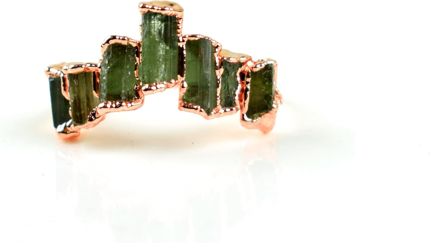 Amazon.com: ARTYJEWELS Natural Green Tourmaline Ring, Gold Crown Design ...