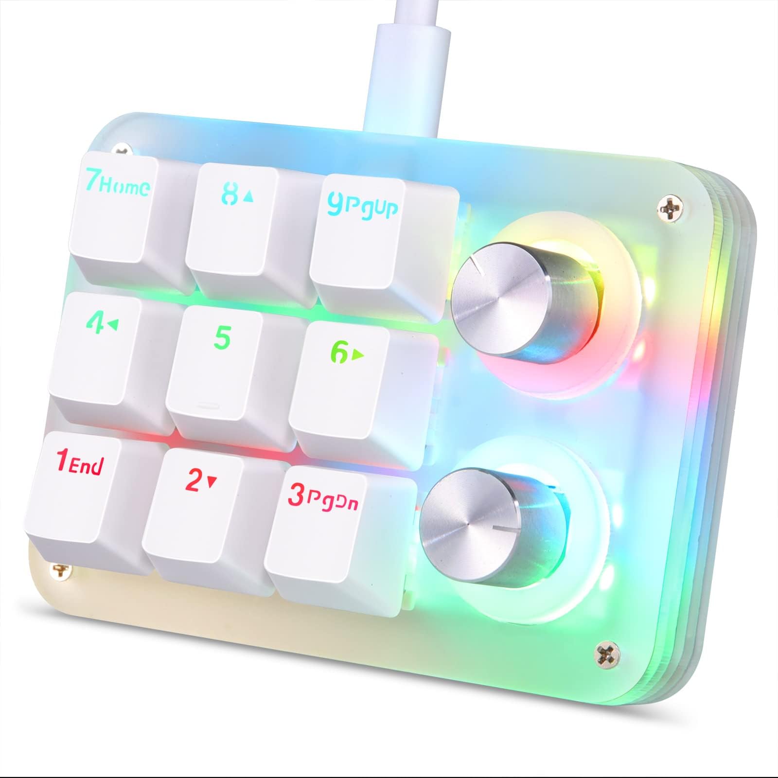 Amazon.com: Koolertron Mechanical Numpad Macro Keyboard with 2 Knobs, 9 ...