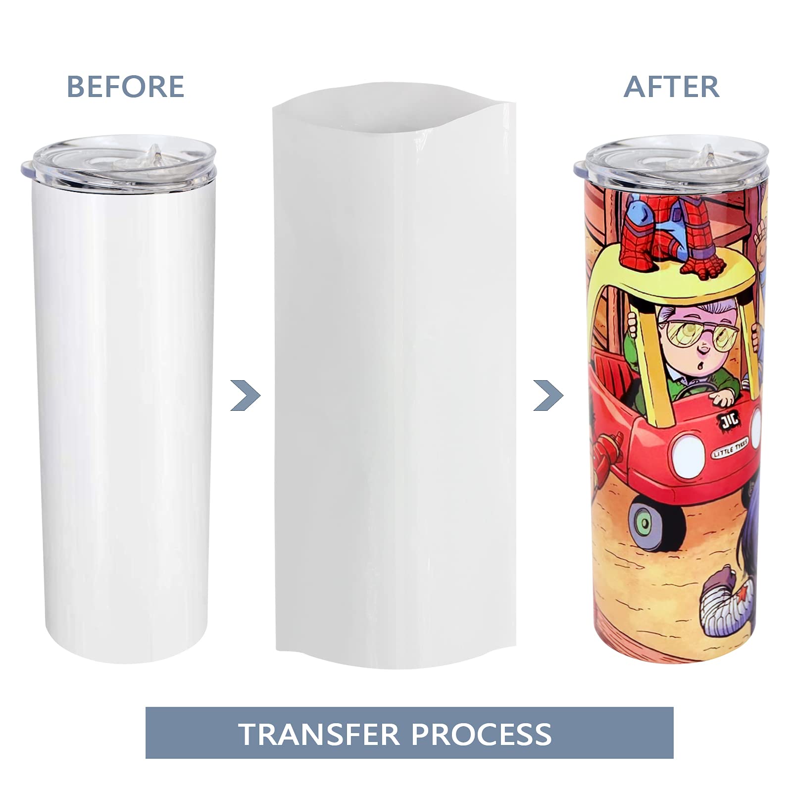 Snapklik.com : Sublimation Shrink Wrap Sleeves White Bags Sublimation ...