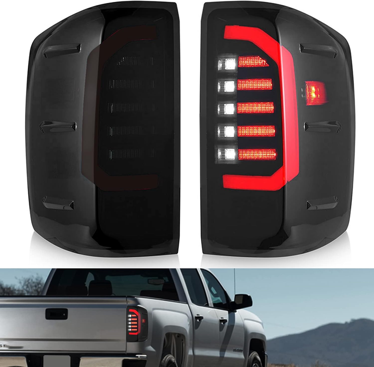 Amazon.com: BoardRoad LED Tail Lights Fit for 2014-2018 Chevy Silverado ...