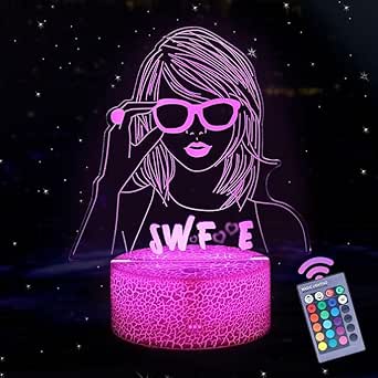 mypetec Taylor Cool Night Light,Cute Singing Girl Night Light,Gifts for ...