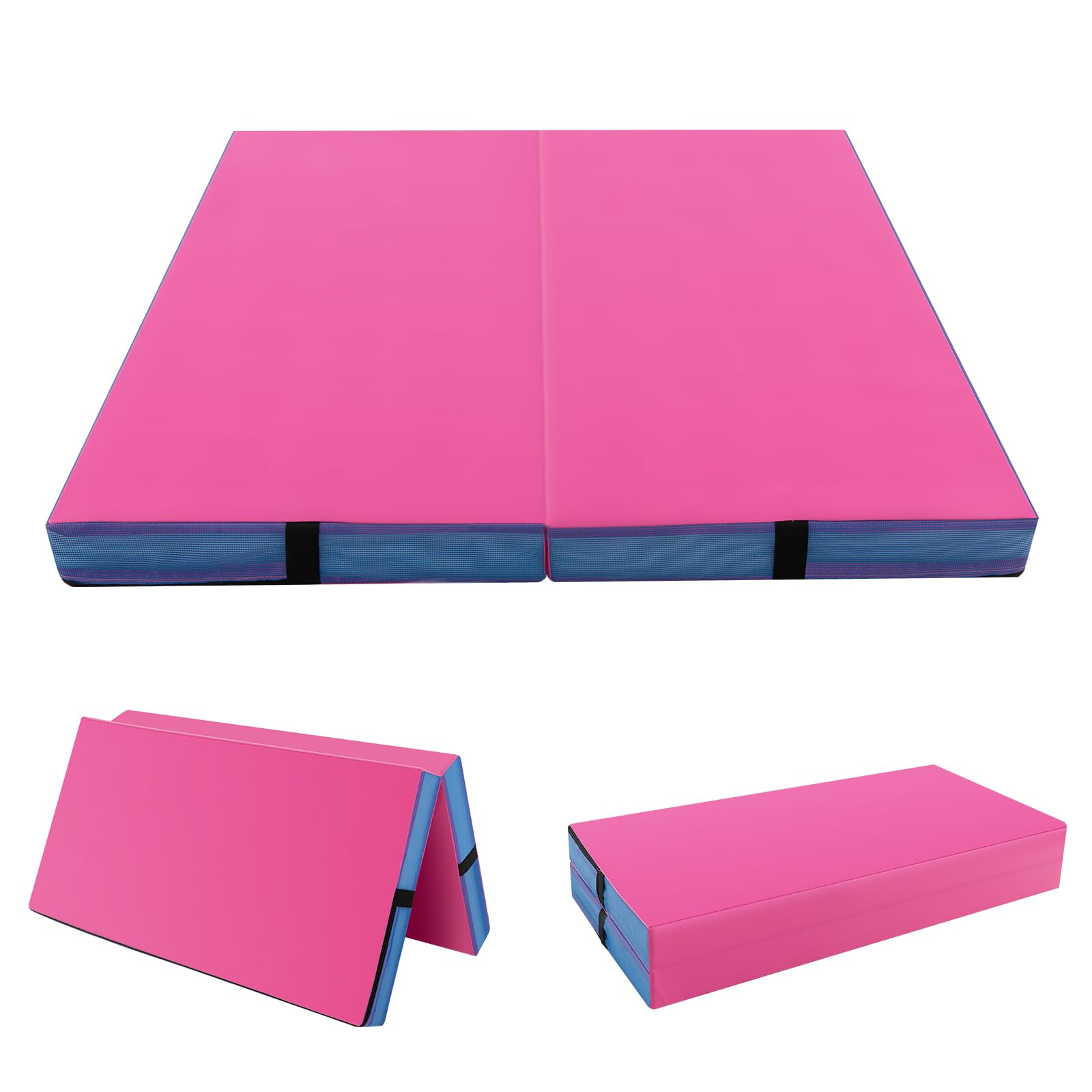 Giantex 4" Thick Folding Gymnastics Mat, 4' x 4' Tumbling Mat with ...