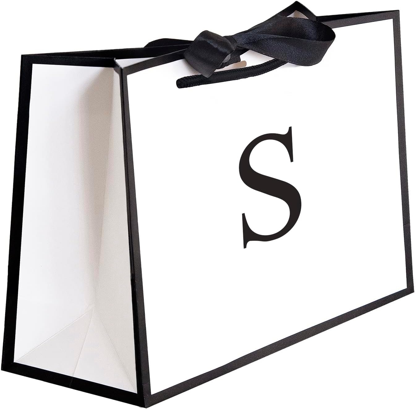 Amazon.com: QLSKO Initial Gift Bag with Bow Ribbon Personalized ...