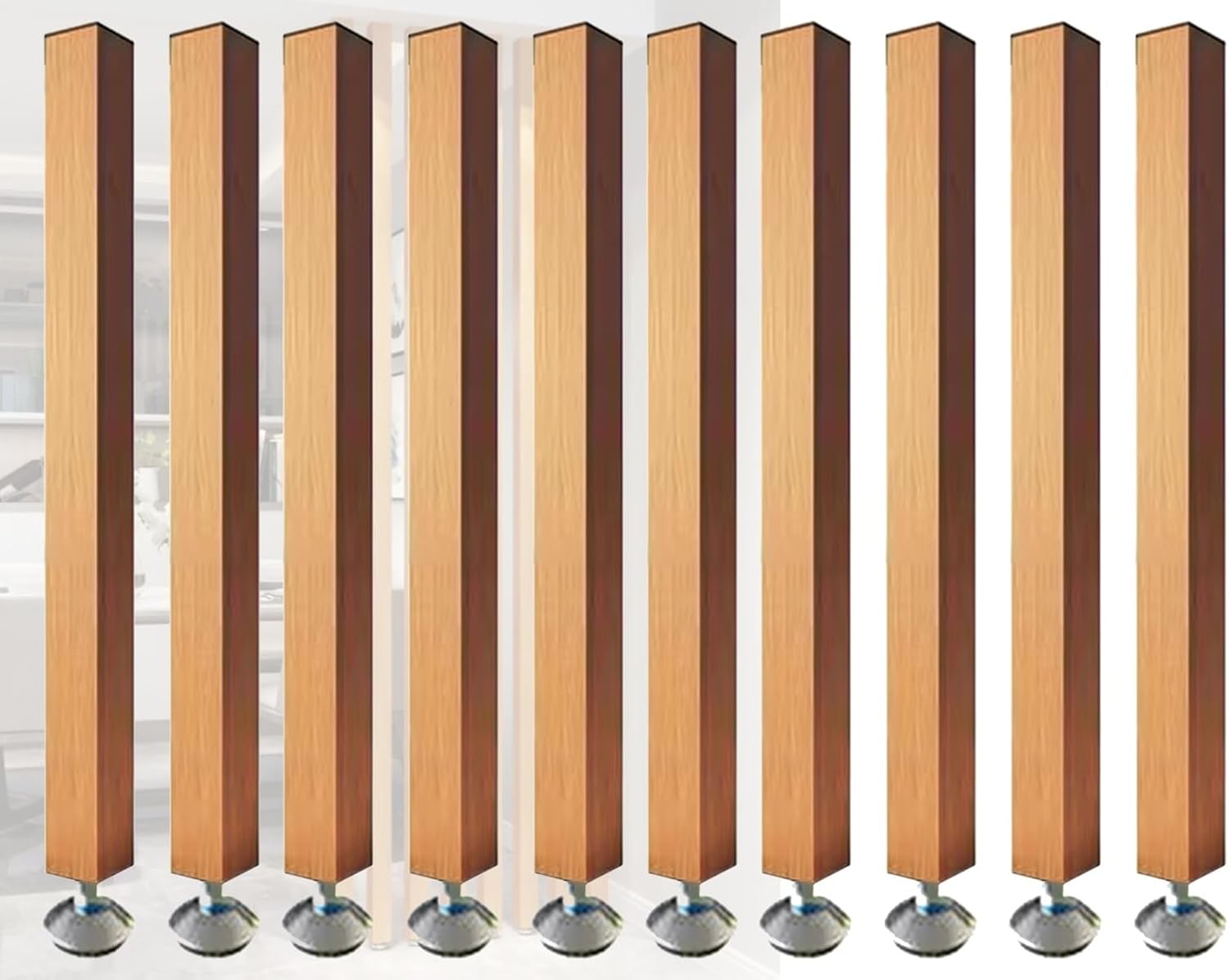 Amazon.com: Wood Slat Room Dividers Floor to Ceiling, 8 7 6 5 4 3 Feet ...