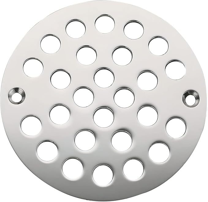 4 Inch Shower Drain Cover,Round Screw-in Floor Drain Cover,Easy-to ...
