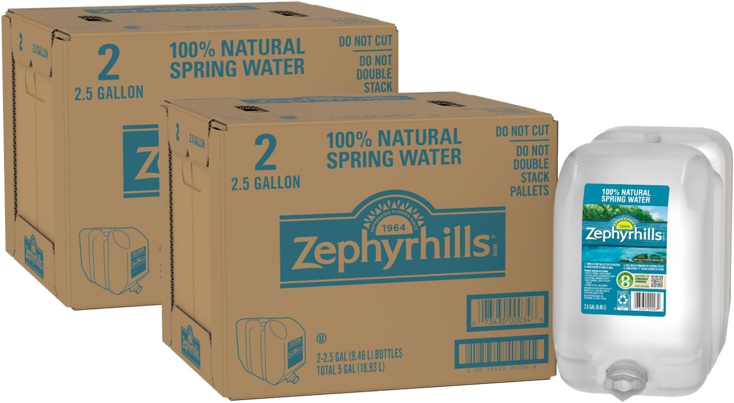 Amazon.com: Zephyrhills Spring Water Case Bundles (2.5 Gallon Case of 2 ...