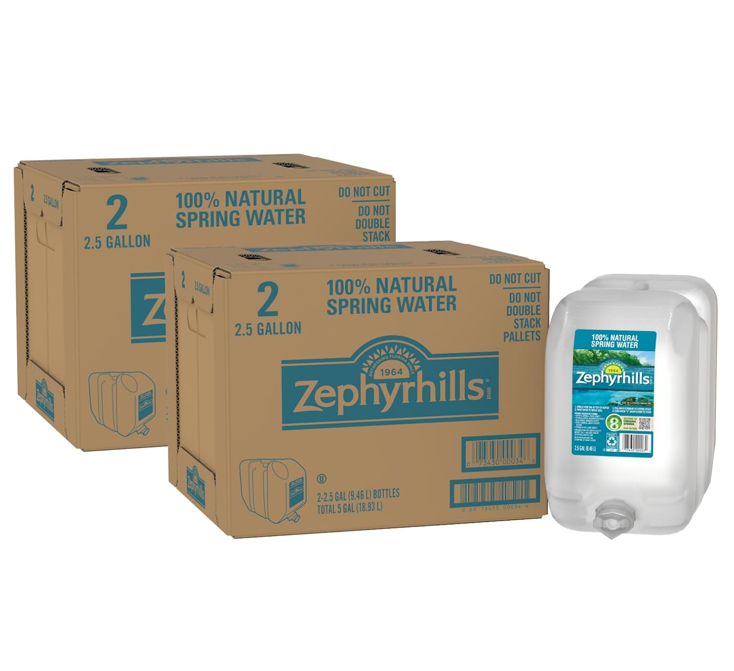 Amazon.com: Zephyrhills Spring Water, 2.5 Gallon Jug, 2 Pack (2 Cases ...
