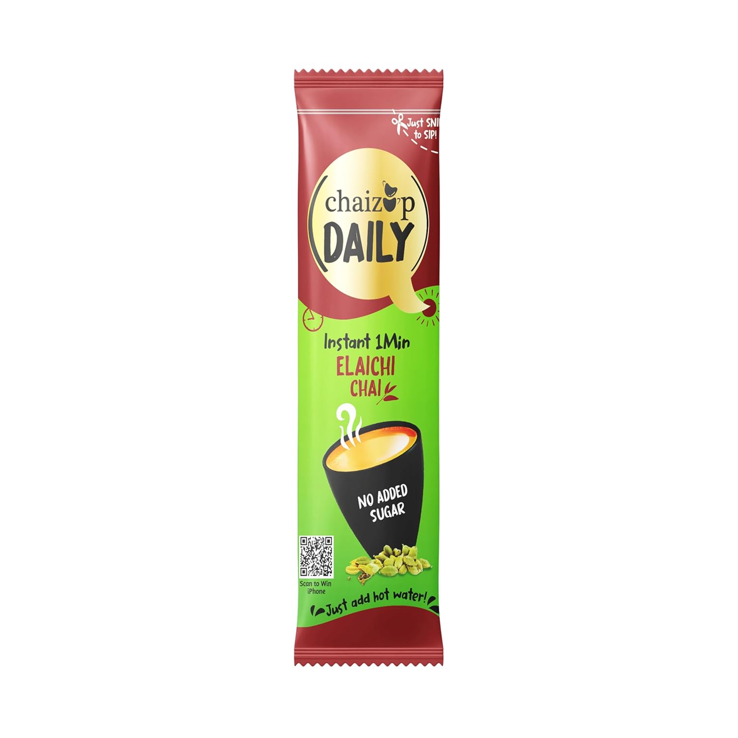 Chaizup Daily 1 Min Instant Elachi Premix Tea - 30 Sachets (No Sugar ...