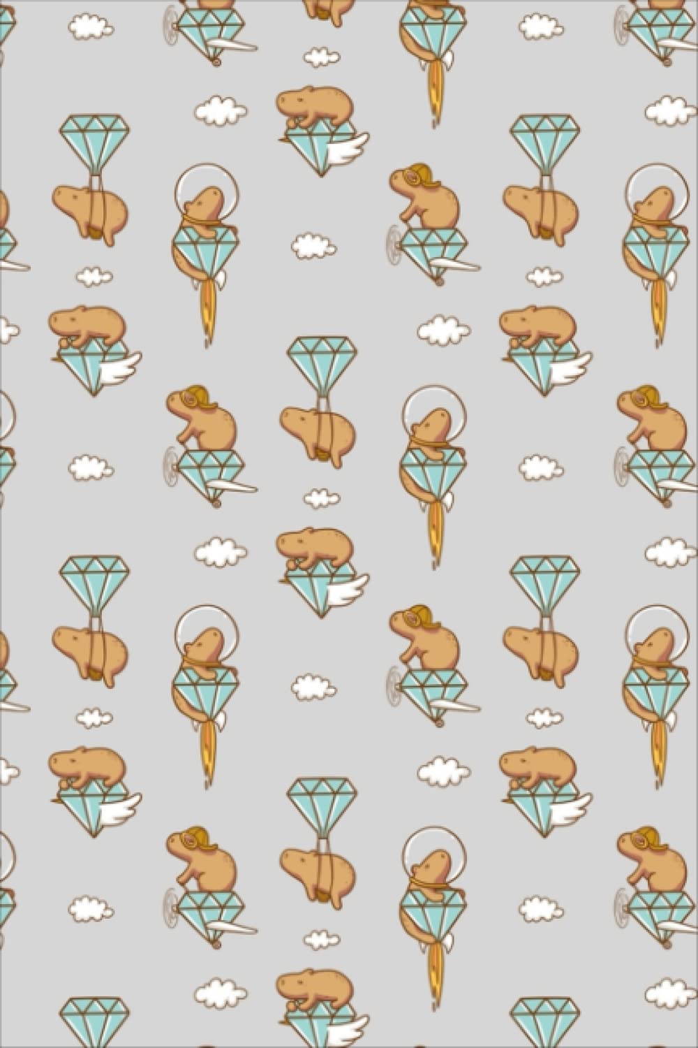 Capybara Notebook: Capy in the Sky Wide Ruled, 6x9, 100 Pages | Best ...