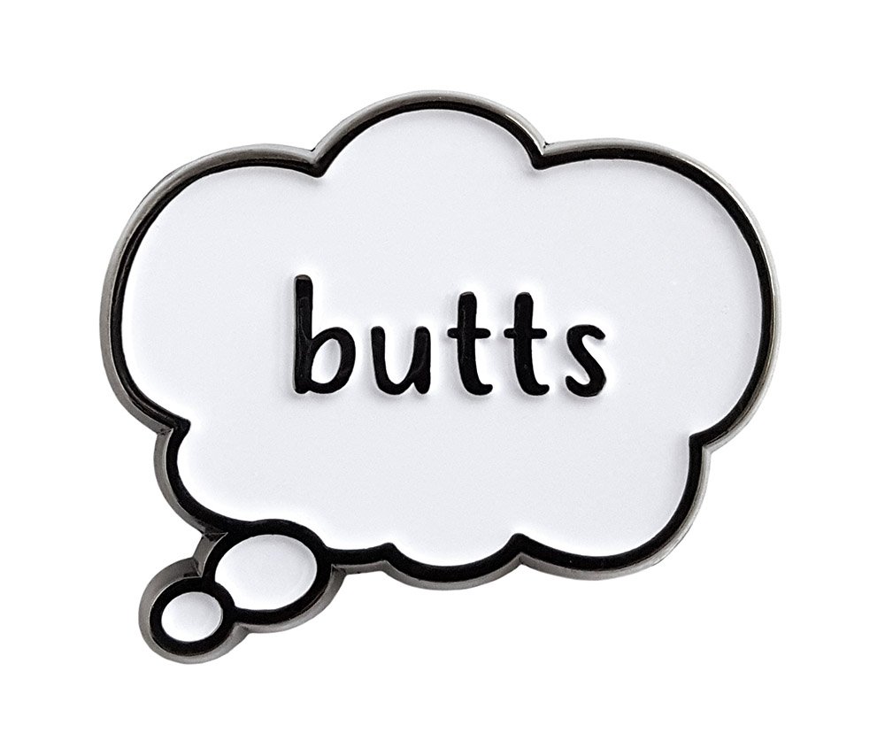 Amazon.com: Pinsanity Funny "Butts" Thought Bubble Enamel Lapel Pin ...