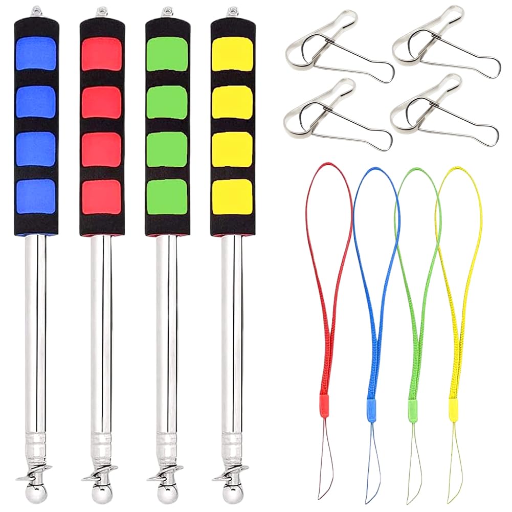 Amazon.com : 4-Pack Telescopic Flagpole 1.6M/5.25Ft Guide Flag Pole ...