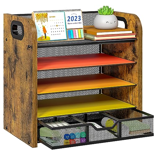 Snapklik.com : DAOUTIME 5 Tier Mesh Desk Organizer