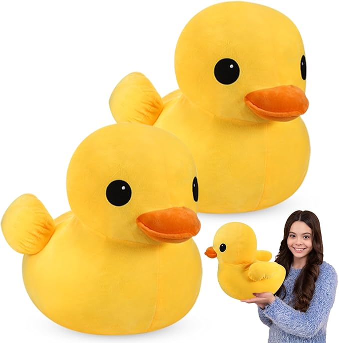 Amazon.com: Leyndo 2 Pcs Giant Plush Yellow Duck Soft Stuffed Animal ...