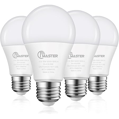 Amazon.com: CFMASTER A19 LED Light Bulbs 100W Equivalent, 1500 Lumens ...