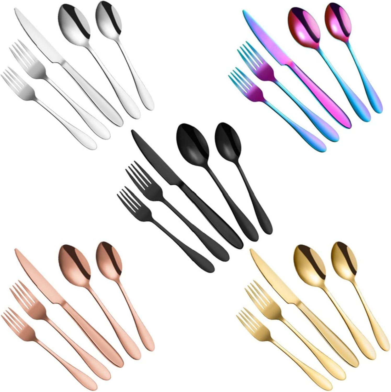 Amazon.com | A · HOUSEWARE 200 Piece Stainless Steel Flatware Set for ...