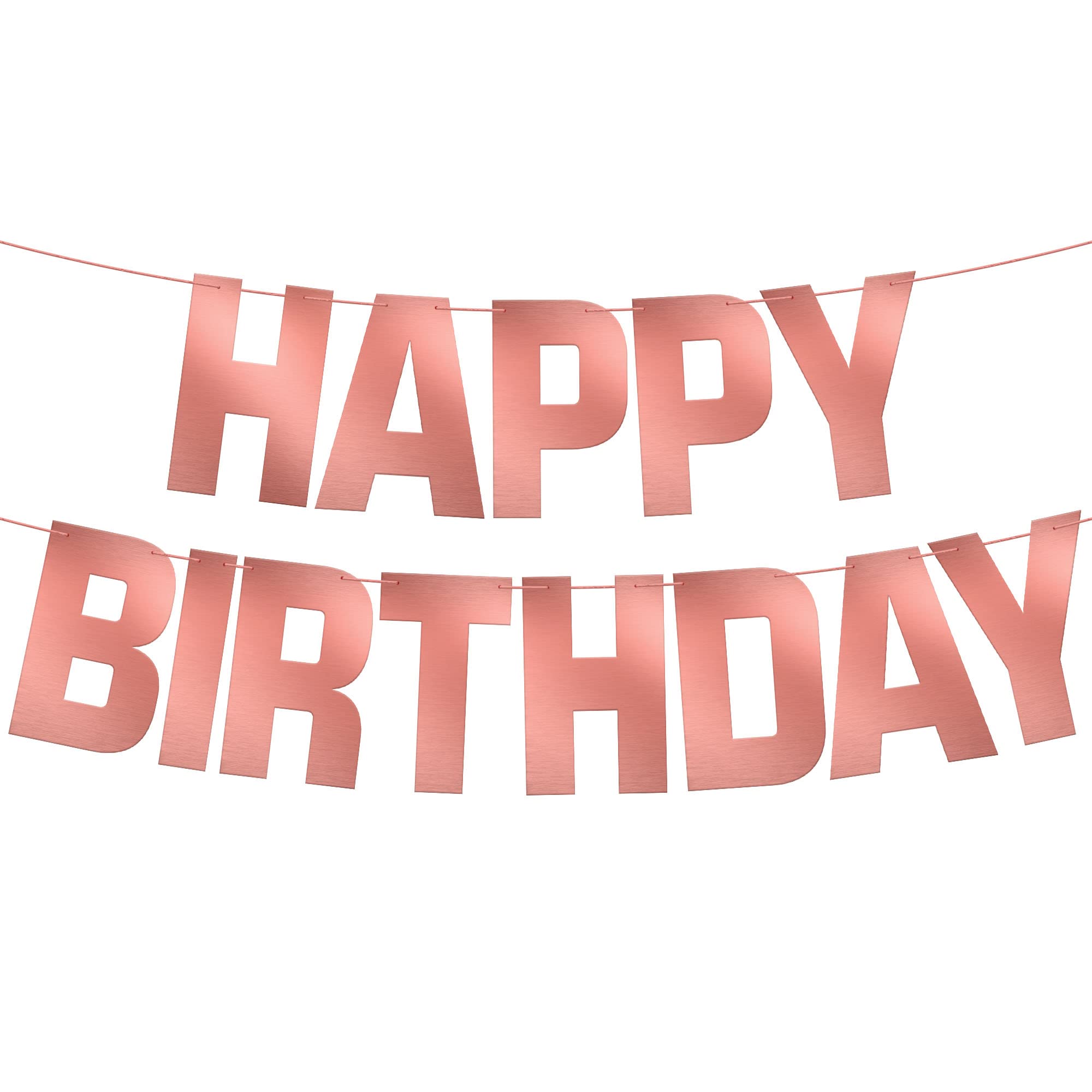 Snapklik.com : Shiny Rose Gold Happy Birthday Banner - 10 Feet, Pre ...
