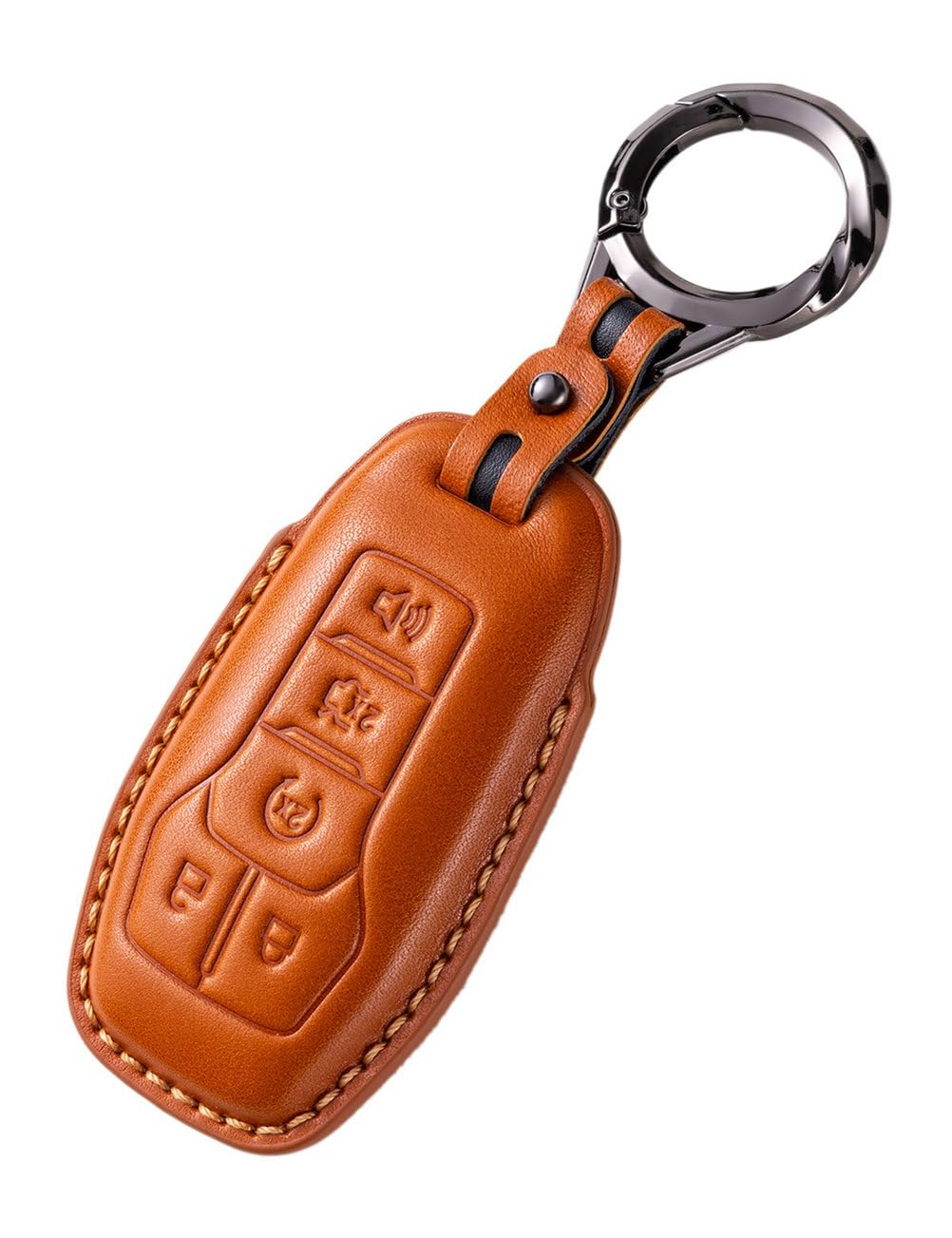 Amazon.com: YONUFI for Ford Key Fob Cover Leather Key Fob Holder 5 ...