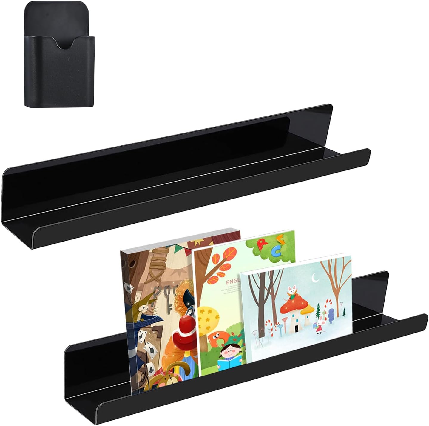 2 PCS Floating Magnetic Bookshelf,Magnetic Whiteboard Pen Holder Set ...