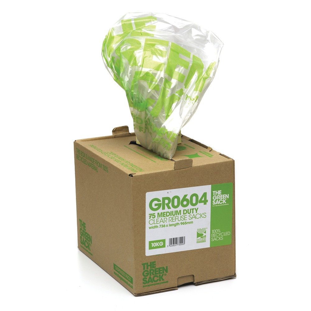 The Green Sack Refuse Bag in Dispenser Clear (Pack of 75) GR0604 ...