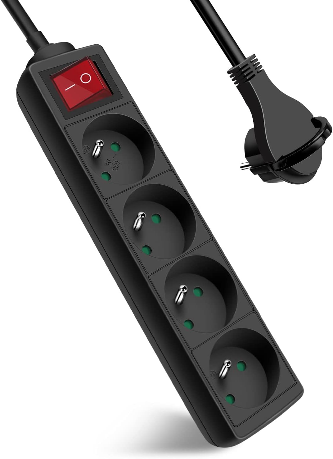 Extrastar Multiprise 3 Prises avec Interrupteur Fiche Plate, Bloc 3 ...