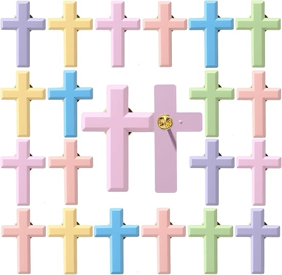 Amazon.com: Huquary 36 Pcs Easter Gifts Pastel Cross Pin Metal ...