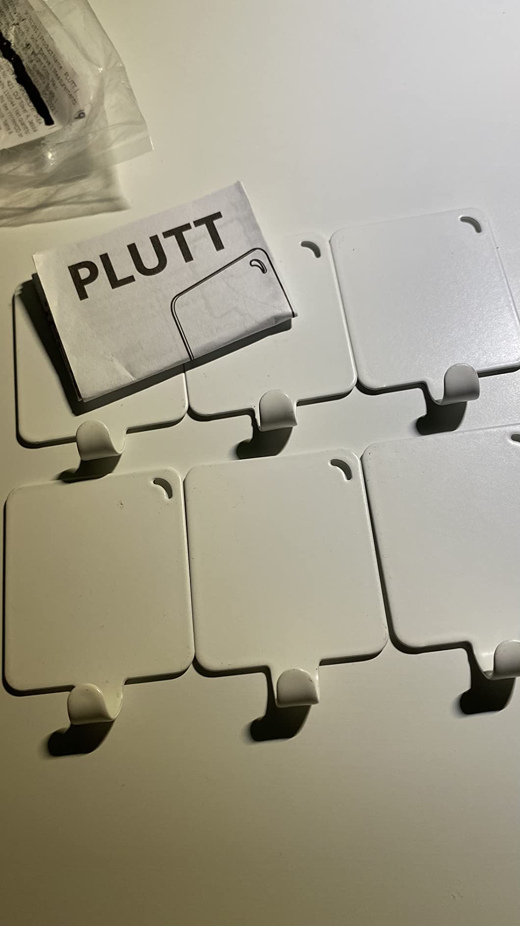 IKEA Plutt Alloy Steel Self Adhesive Hook 803.471.01 (Regular, White) 3 ...