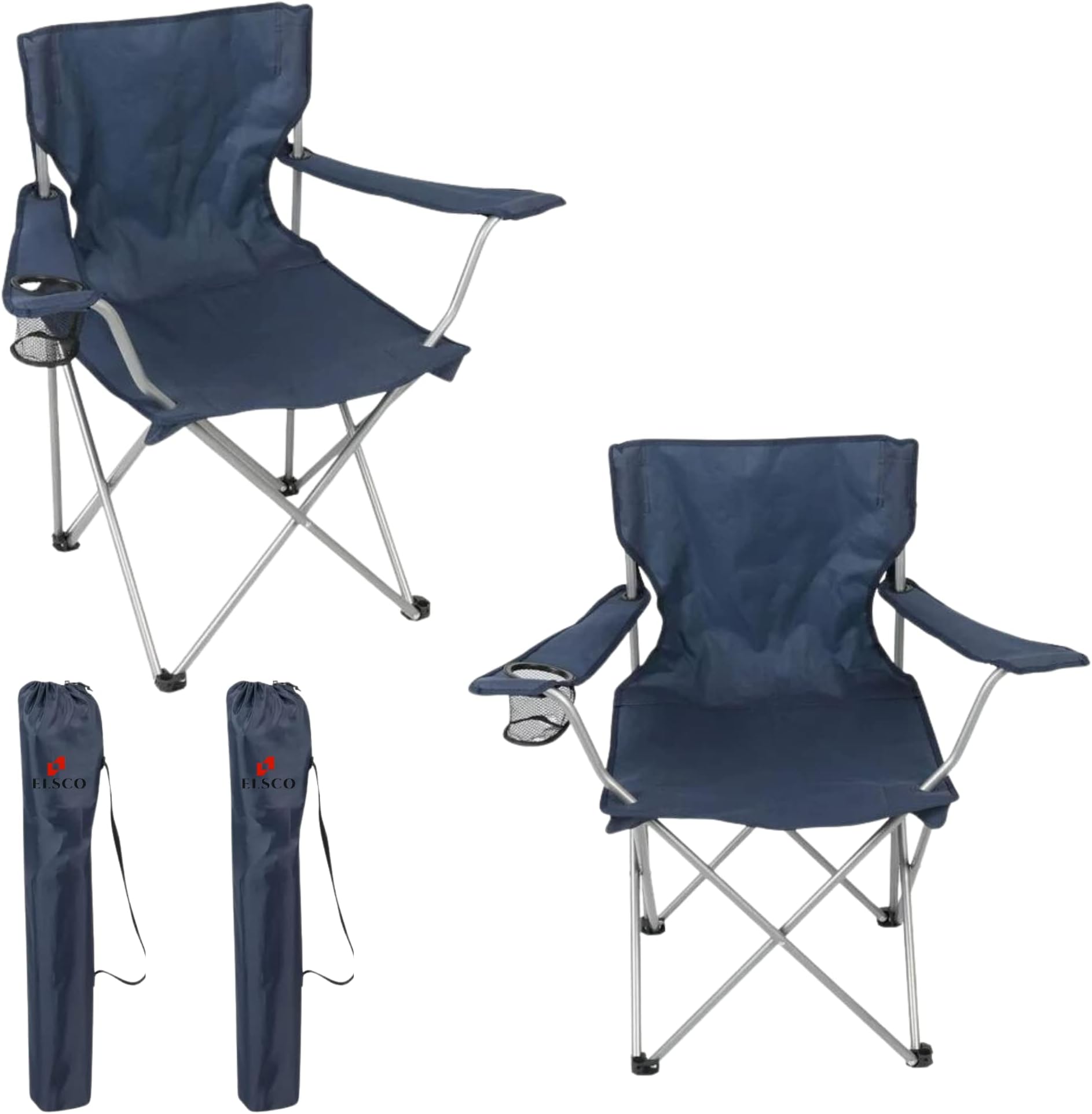 Amazon.com : Trail Basic Quad Folding Camp Chair with Cup Holder ...