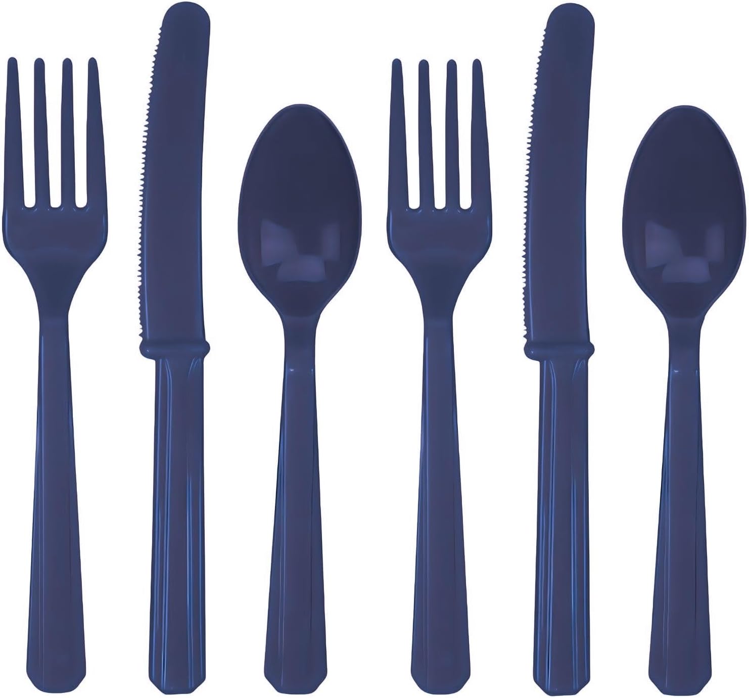 Amazon.com: Assorted Navy Blue Plastic Cutlery (Pack of 24) - Elegant ...