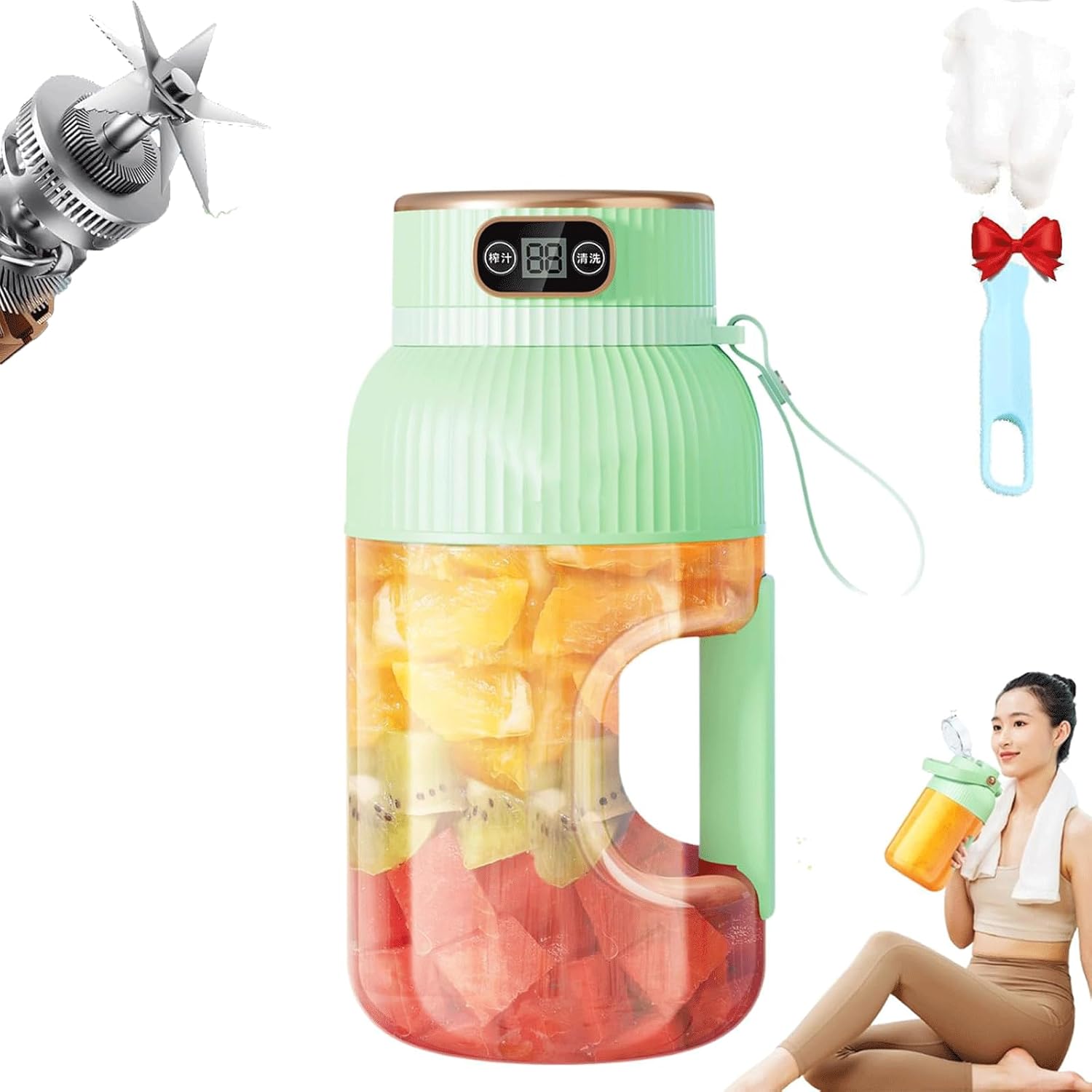 Amazon.com: Yulyoie Multifunctional Portable Juicer Cup With Digital ...