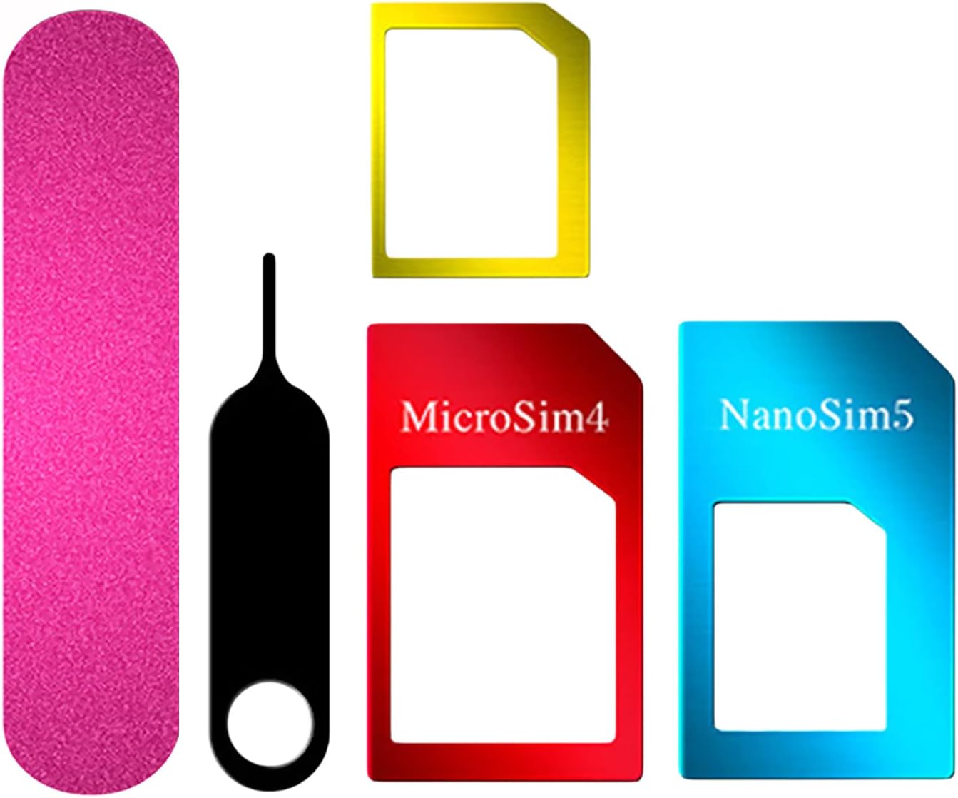 5 in 1 Pack Nano Micro & Standard Sim Card Adapter Set Compatible with ...