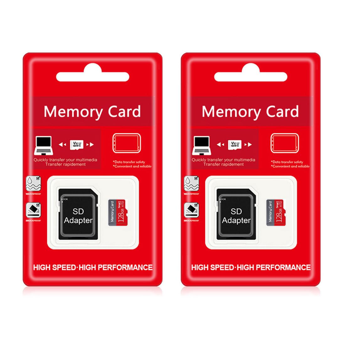 Amazon.com: 2 Pack 128GB TF Card with Adapter, Class 10 Ultra High ...